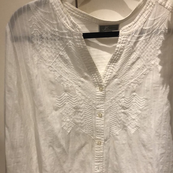 JM Collection | Tops | Jm Collection Beautiful White Shirt With ...